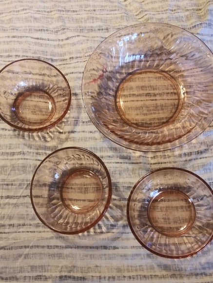 Forte Crista | Dining | Vintage Forte Crista Pink Depression Swirl Bowl ...